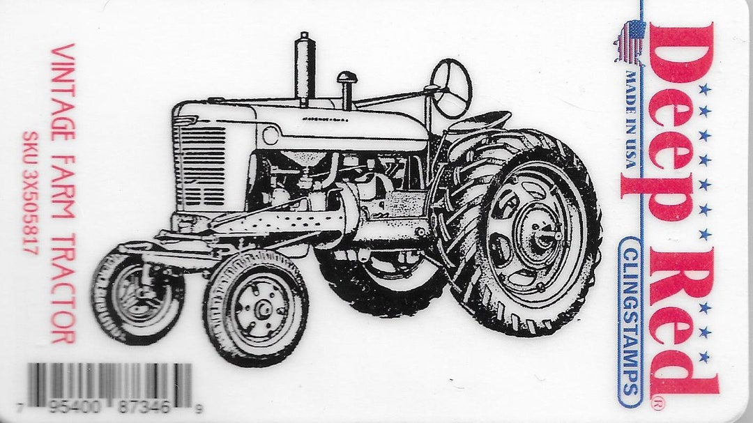 Deep Red Cling Stamps -- Vintage Farm Tractor -- NEW -- (#3411) - Etsy