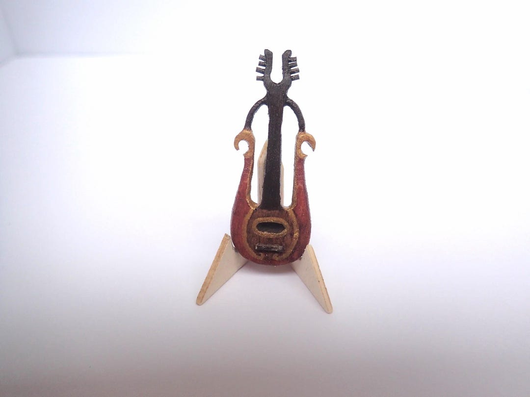 Miniature Skyrim Lute. Tiny Instrument 2 Inches Tall. Wood Carved by ...