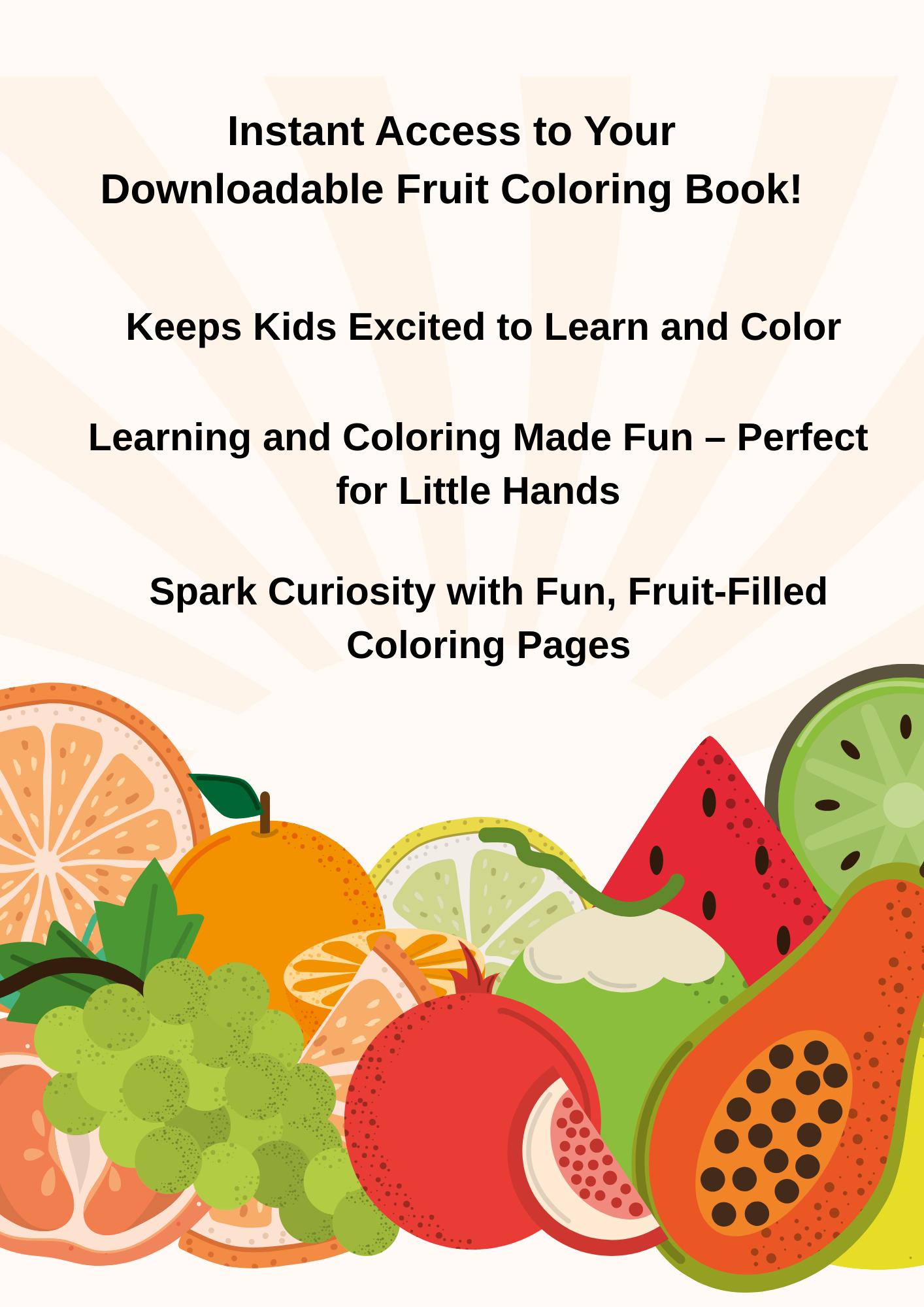 Fruit Coloring Book - Etsy