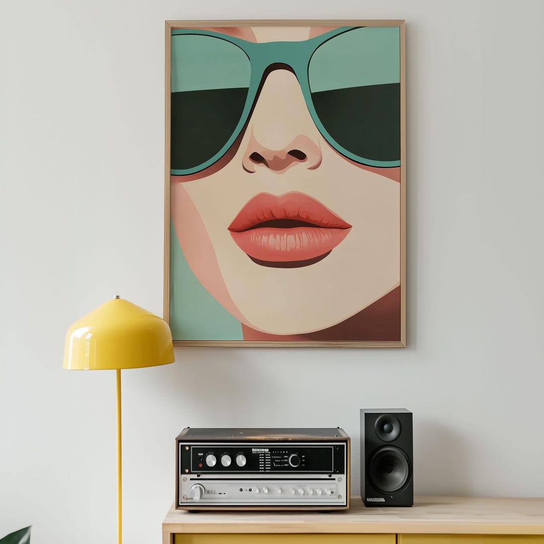 Minimalist Pop Art Woman Portrait – Retro Glam Wall Art – Modern Face ...
