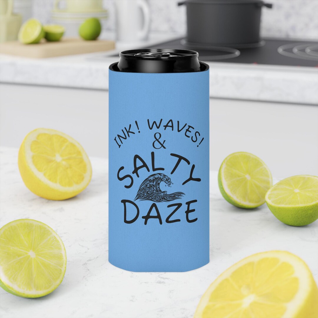 Ink Waves Salty Daze Can Cooler: Beach Party Drink Insulator ...