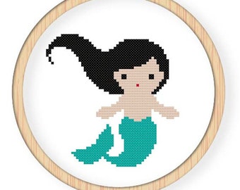 Mermaid Cross Stitch Pattern Instant Download PDF - Etsy