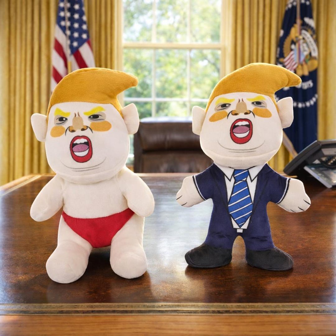 Trump Meme Squeaky Plush Toy – Funny Political Parody Doll With Sound ...