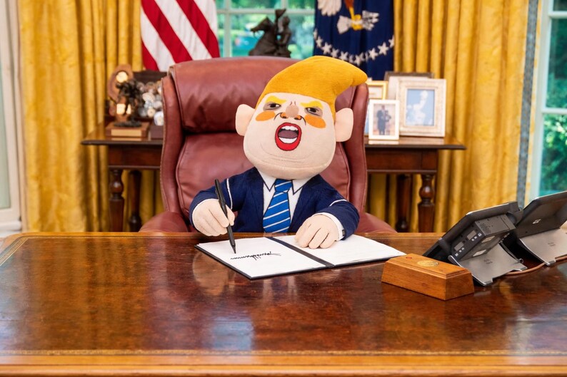 Trump Meme Squeaky Plush Toy – Funny Political Parody Doll With Sound ...