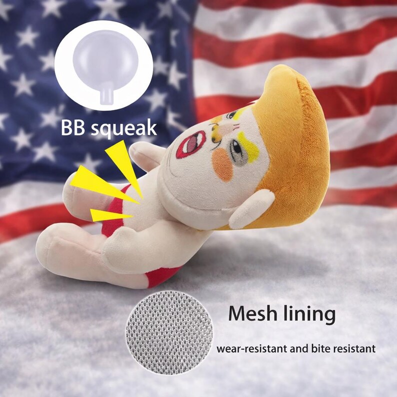 Trump Meme Squeaky Plush Toy – Funny Political Parody Doll With Sound ...