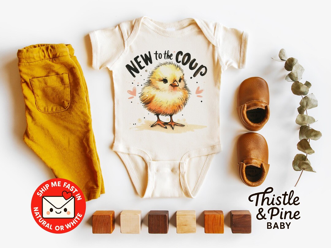 New to the Coup Baby Onesie® - Farm Animal Chick Bodysuit - Chicken ...
