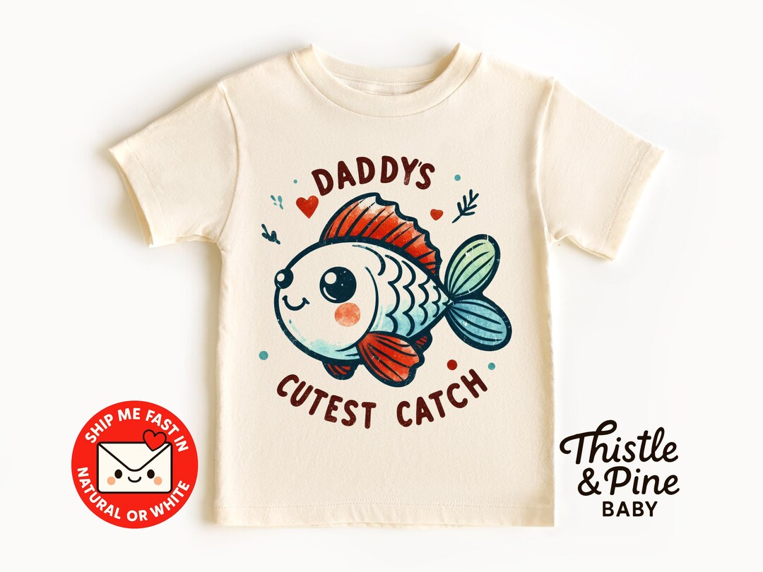 Fishing Daddy's Cutest Catch Toddler Tee - Fisherman Dad Kids Tshirt ...