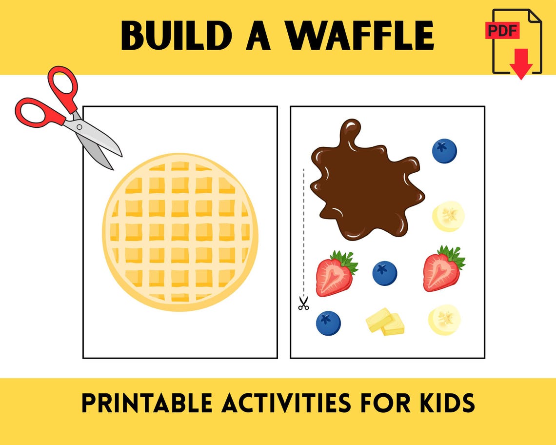 Printable Waffle Crafts for Kids| Fun Activities for Kids| PDF Print - Etsy