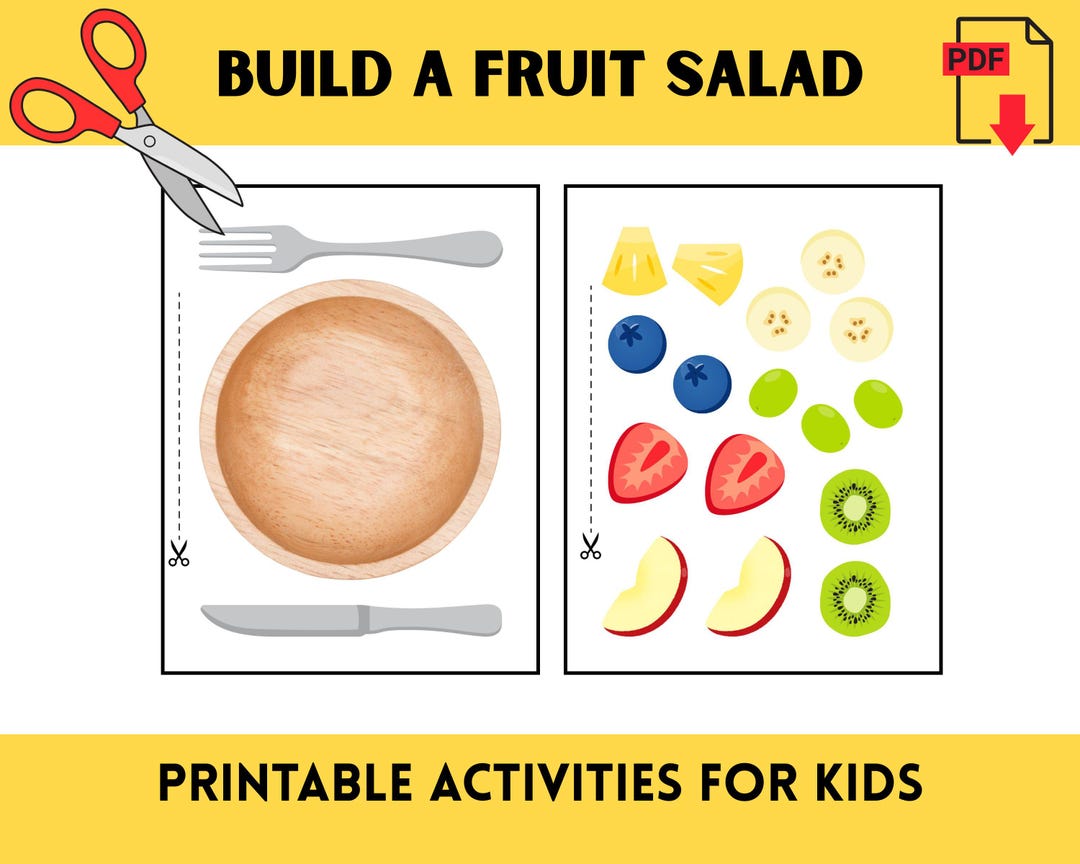 Build a Fruit Salad – Cut and Paste Activity for Kids | Printable Craft ...