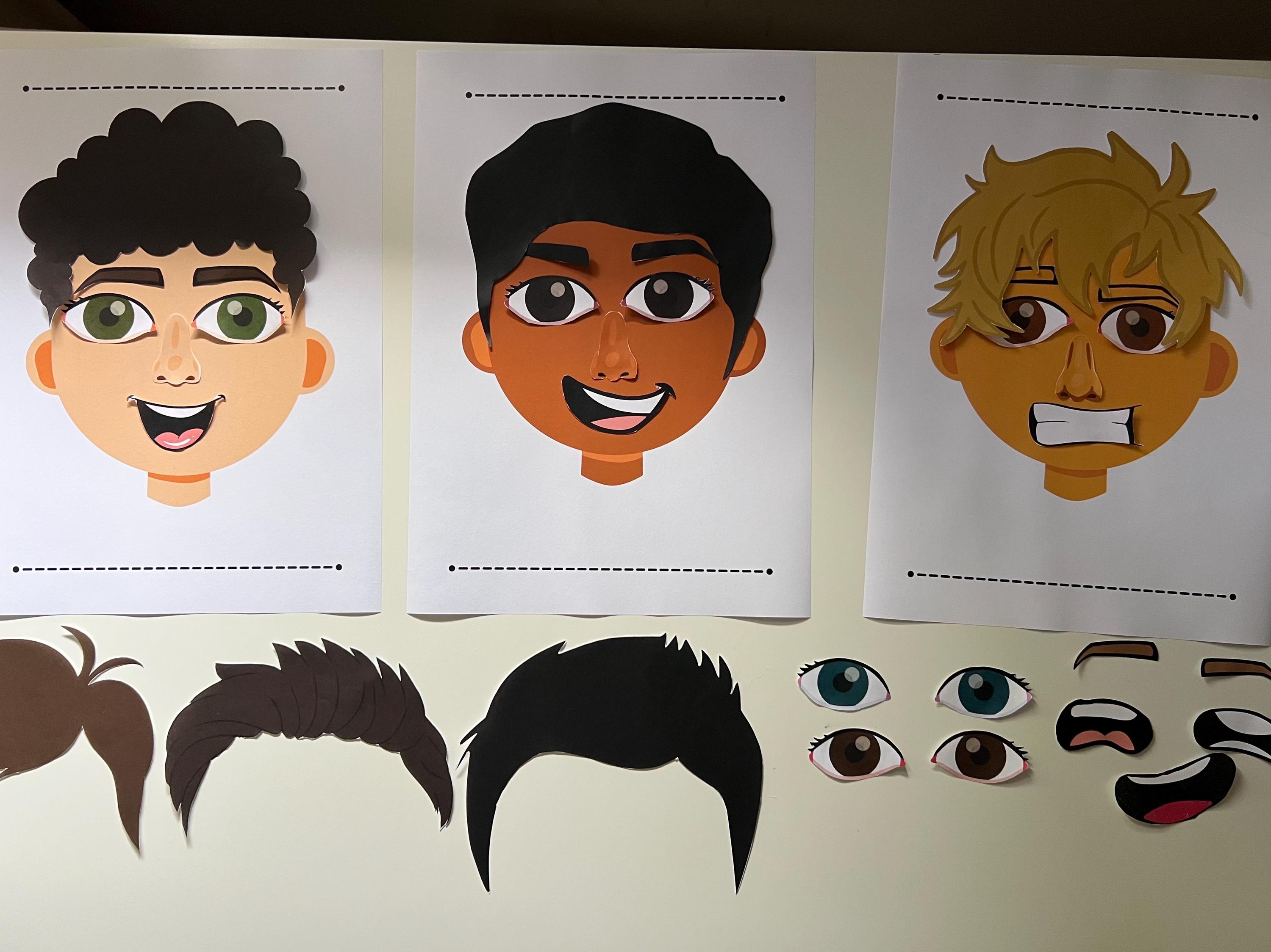 Make A Face Activity | 3 Skin Tones |face Parts, Eyes, Noses, Mouths ...