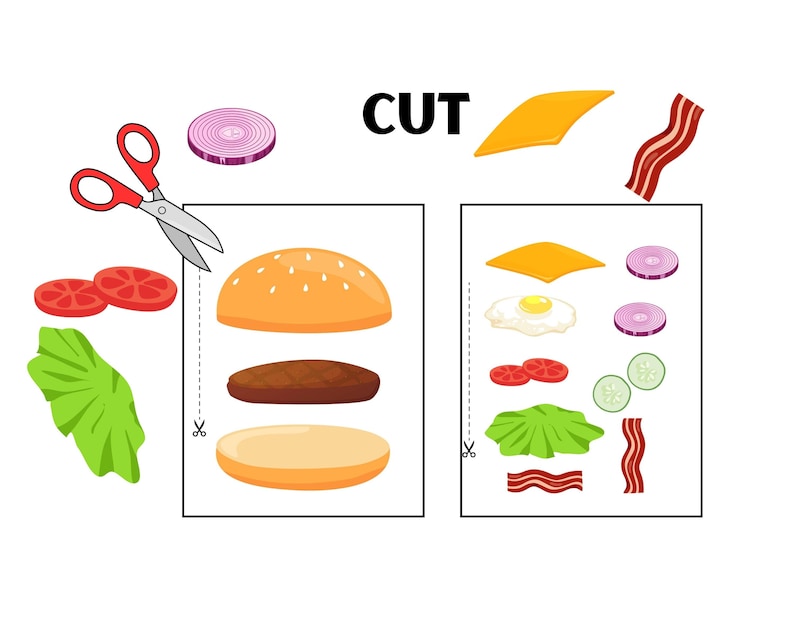 Build a Burger Pretend Play| Printable Burger| Role Play Set Kids ...