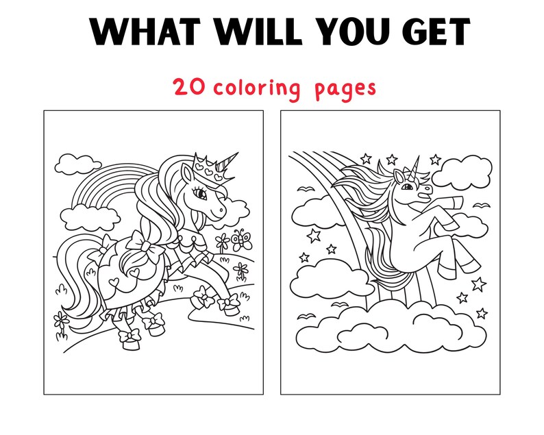 20 Unicorn Coloring Pages for Kids | 20 Magical Printable Coloring ...