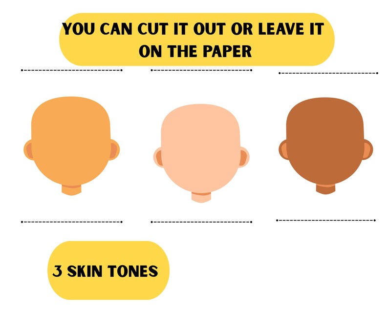 Make A Face Activity | 3 Skin Tones |face Parts, Eyes, Noses, Mouths ...