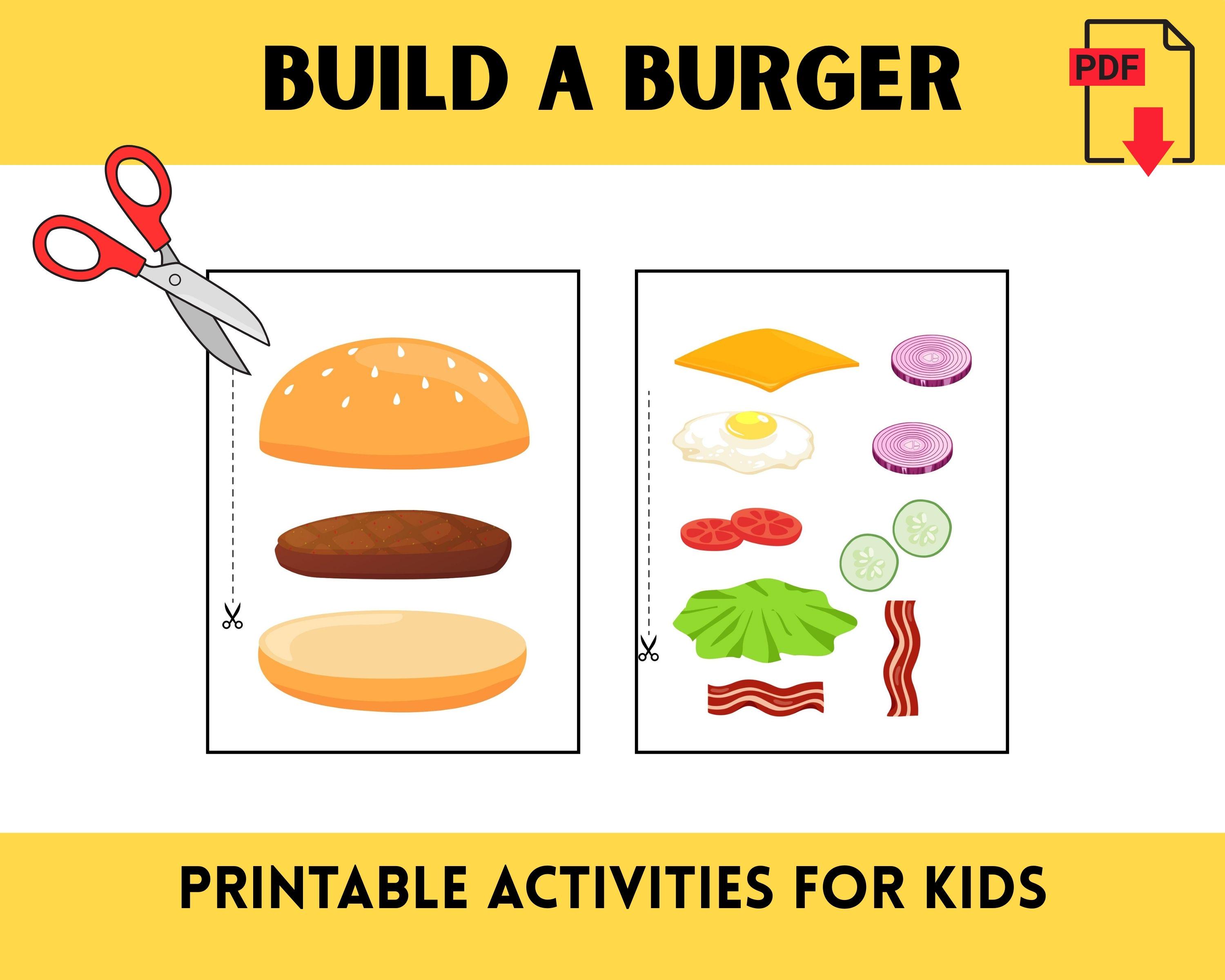 Build a Burger Printable: Pretend Play Food Activity (PDF) - Etsy