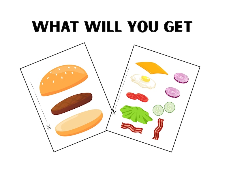 Build a Burger Pretend Play| Printable Burger| Role Play Set Kids ...