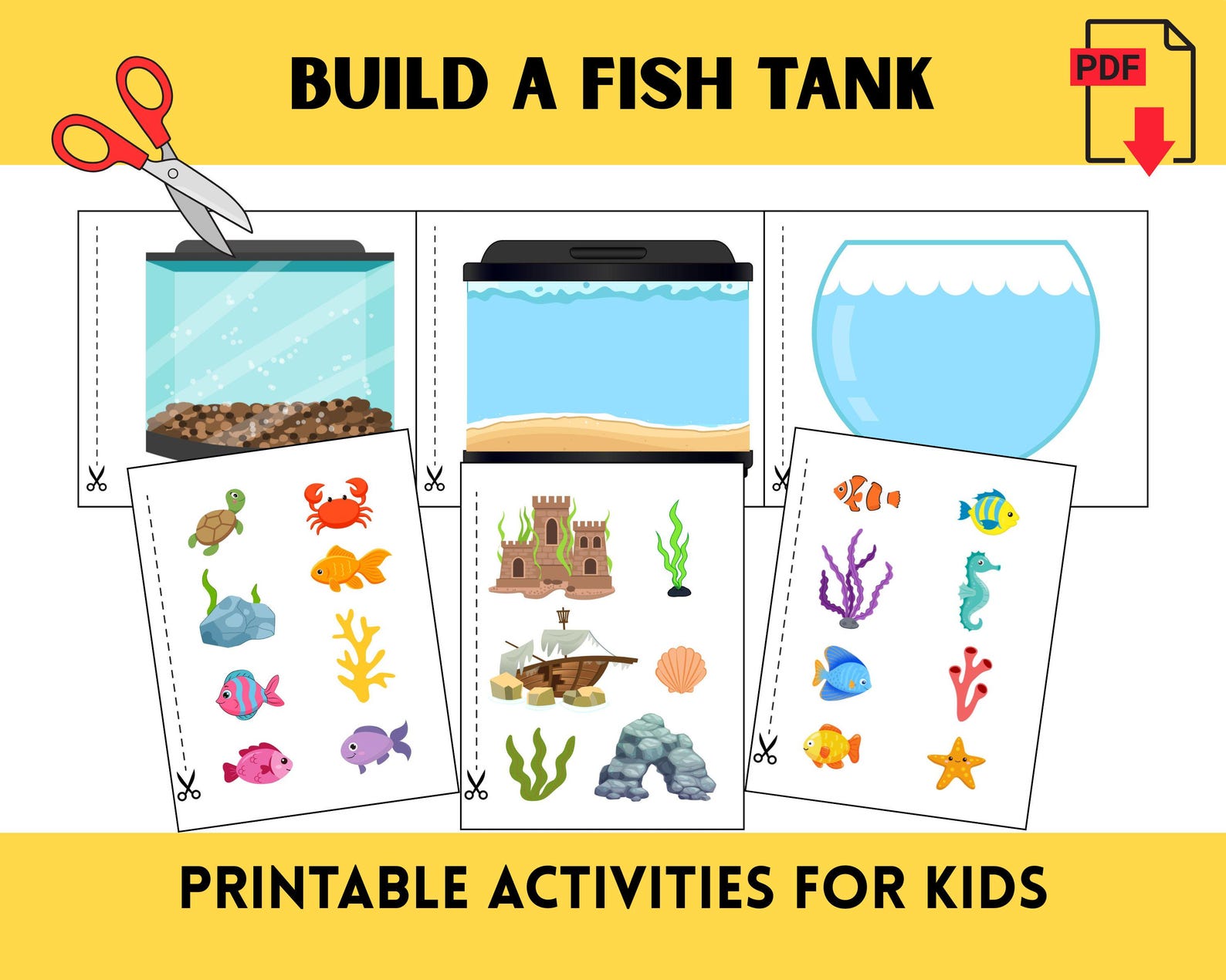 Build a Fish Tank Printable – Make Your Own Aquarium for Preschool ...
