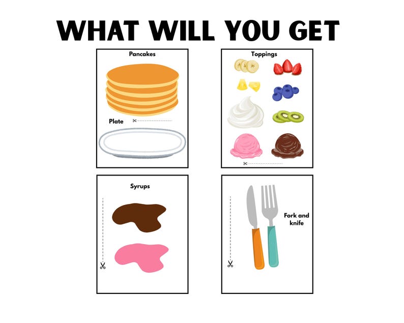 Making Pancakes Printable Game | Cut and Glue Pancake Craft for Kids ...