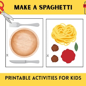 Make a Spaghetti – Printable Cut and Paste Pasta Craft for Kids| PDF - Etsy