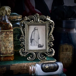 Baroque Ghost With Snail Mini Portrait in Vintage Style Frame – Gothic ...
