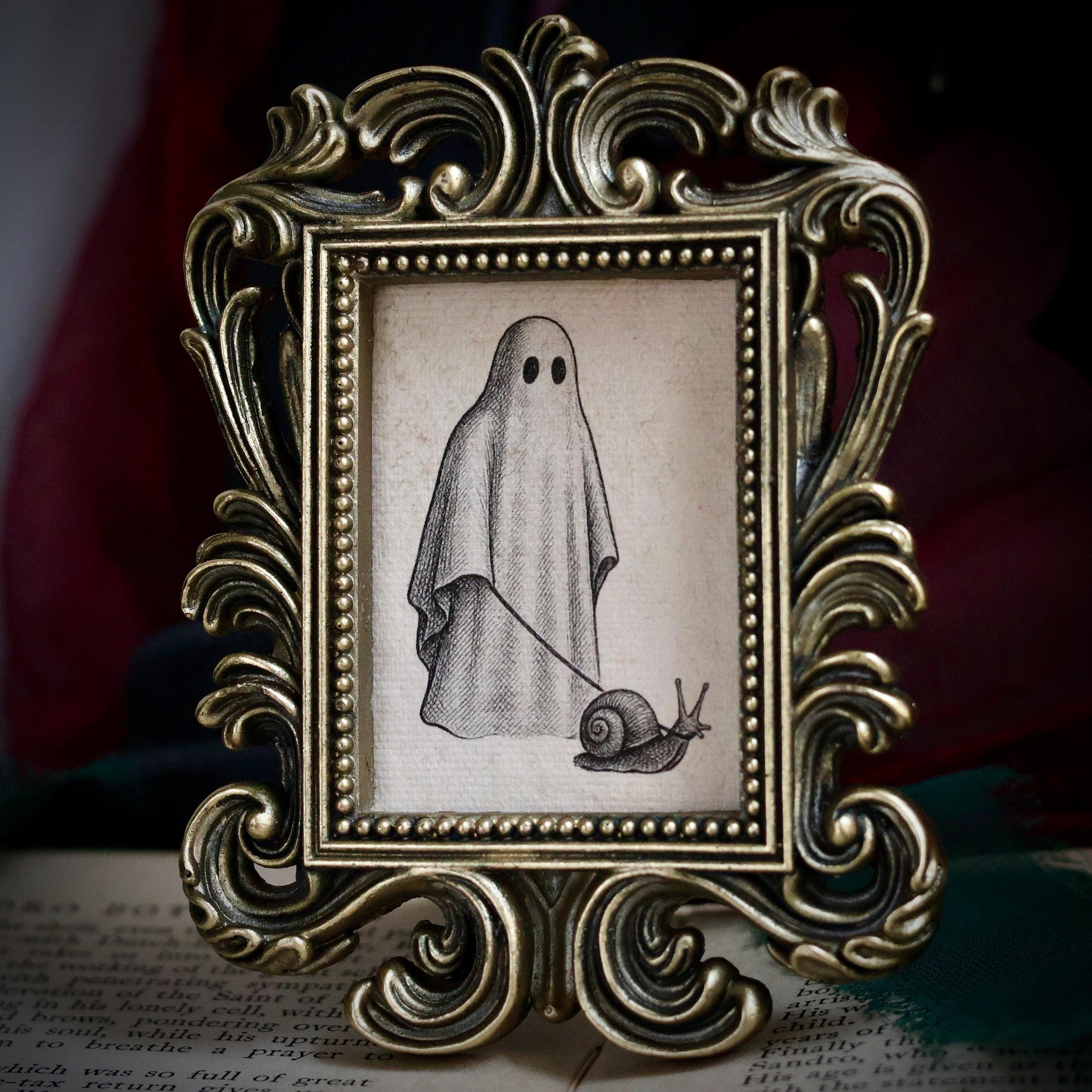 Baroque Ghost With Snail Mini Portrait in Vintage Style Frame – Gothic ...