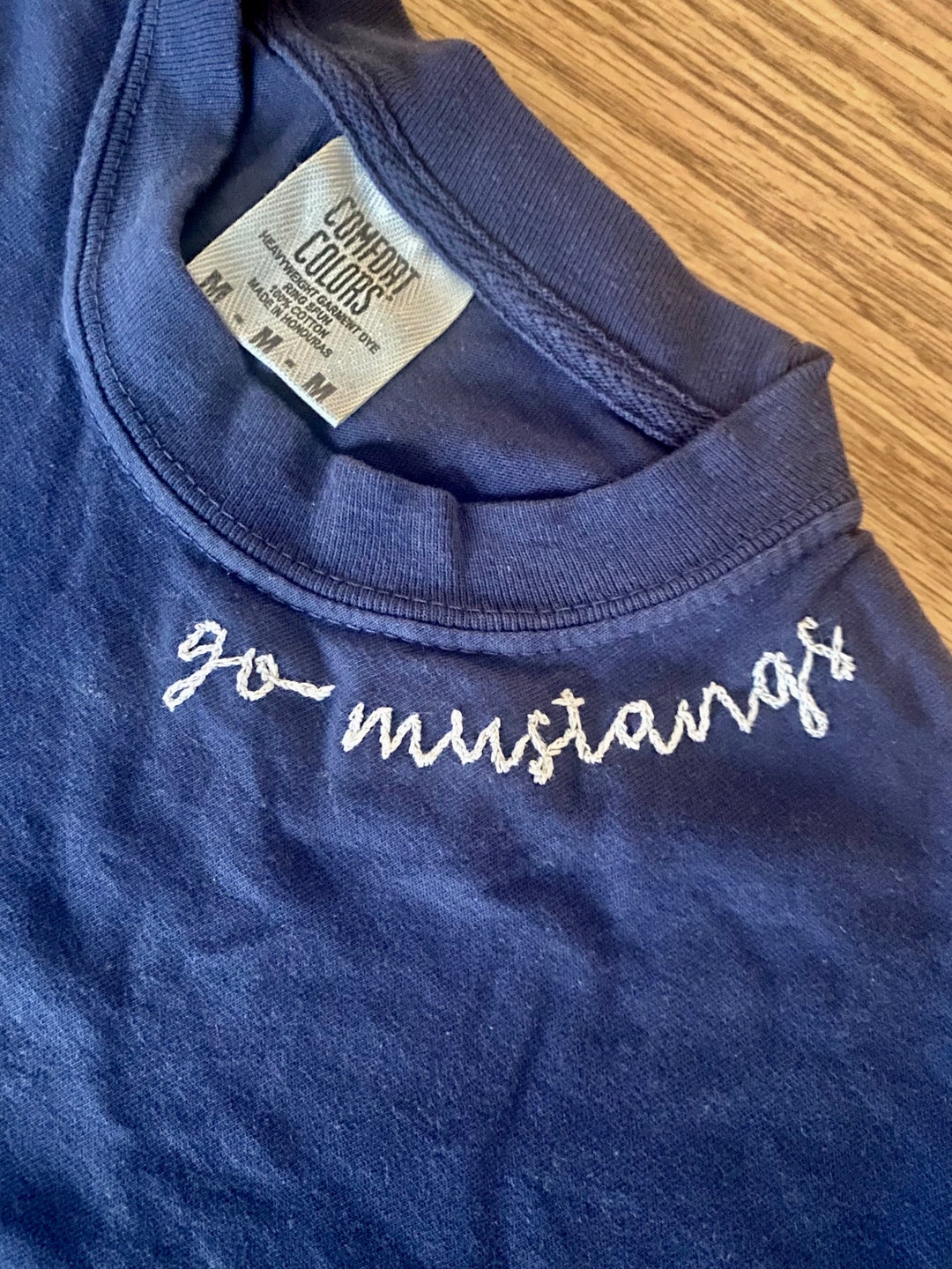 Custom Hand Embroidered Collar Tee Personalized T-shirt Embroidered ...