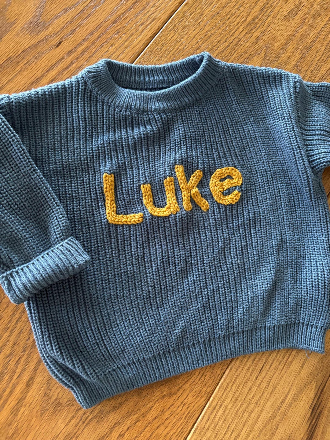Custom Hand Embroidered Block Letter Toddler and Baby Name Sweater ...