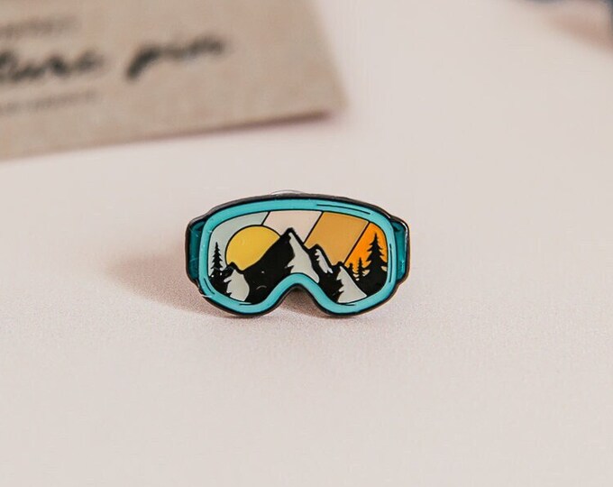 Ski Googles Enamel Pin Badge / Snowboard Pin Badge / Adventure Pin ...