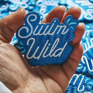 Wild Swimming Embroidered Patch / Adventure Iron on Patch / Backpack ...