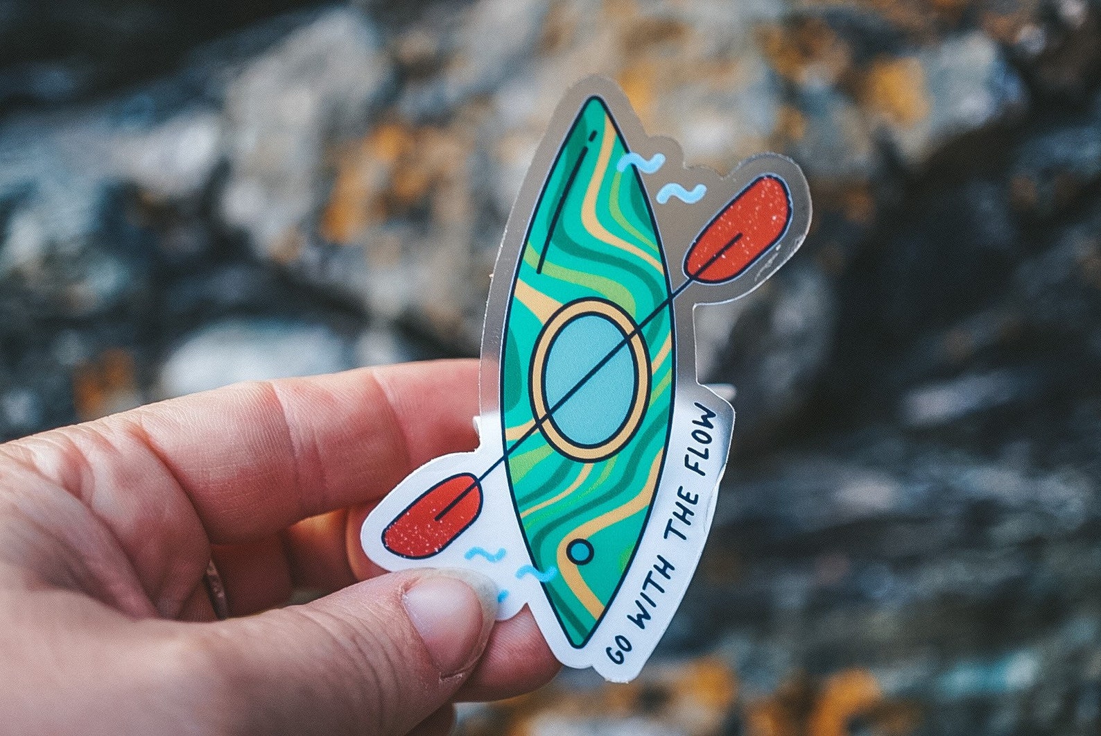 Go With the Flow / Kayak Adventure Vinyl Decal Bumper Sticker - Etsy