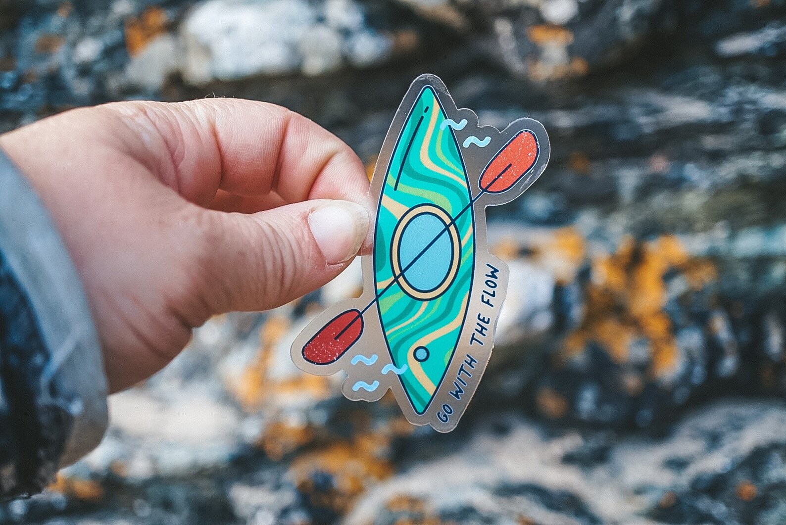 Go With the Flow / Kayak Adventure Vinyl Decal Bumper Sticker - Etsy