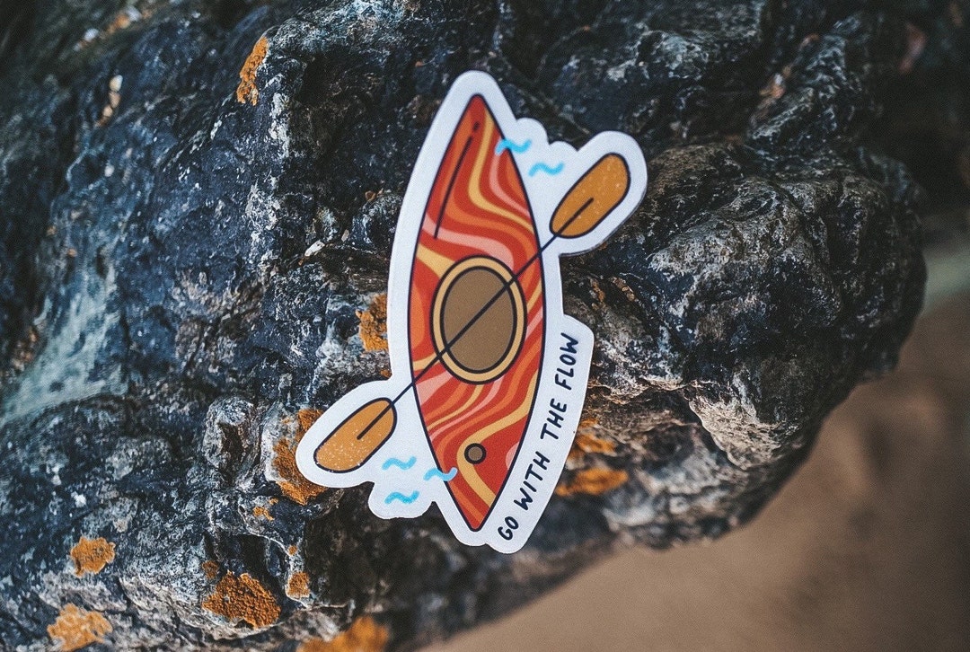 Go With the Flow / Kayak Adventure Vinyl Decal Bumper Sticker - Etsy