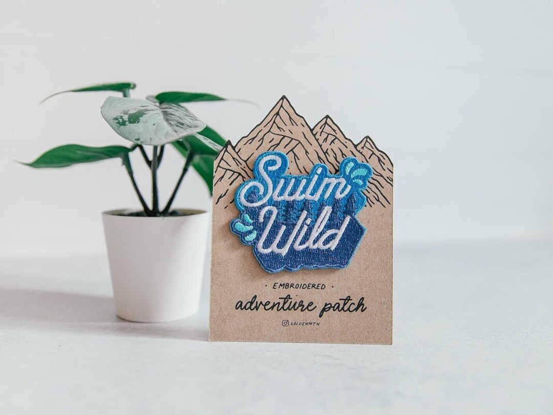 Wild Swimming Embroidered Patch / Adventure Iron on Patch / Backpack ...