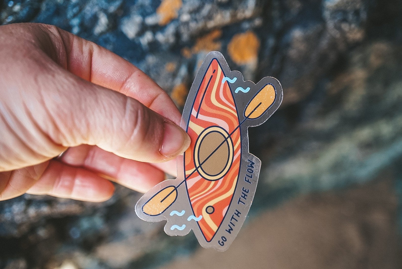 Go with the flow / Kayak Adventure vinyl decal bumper sticker | Etsy
