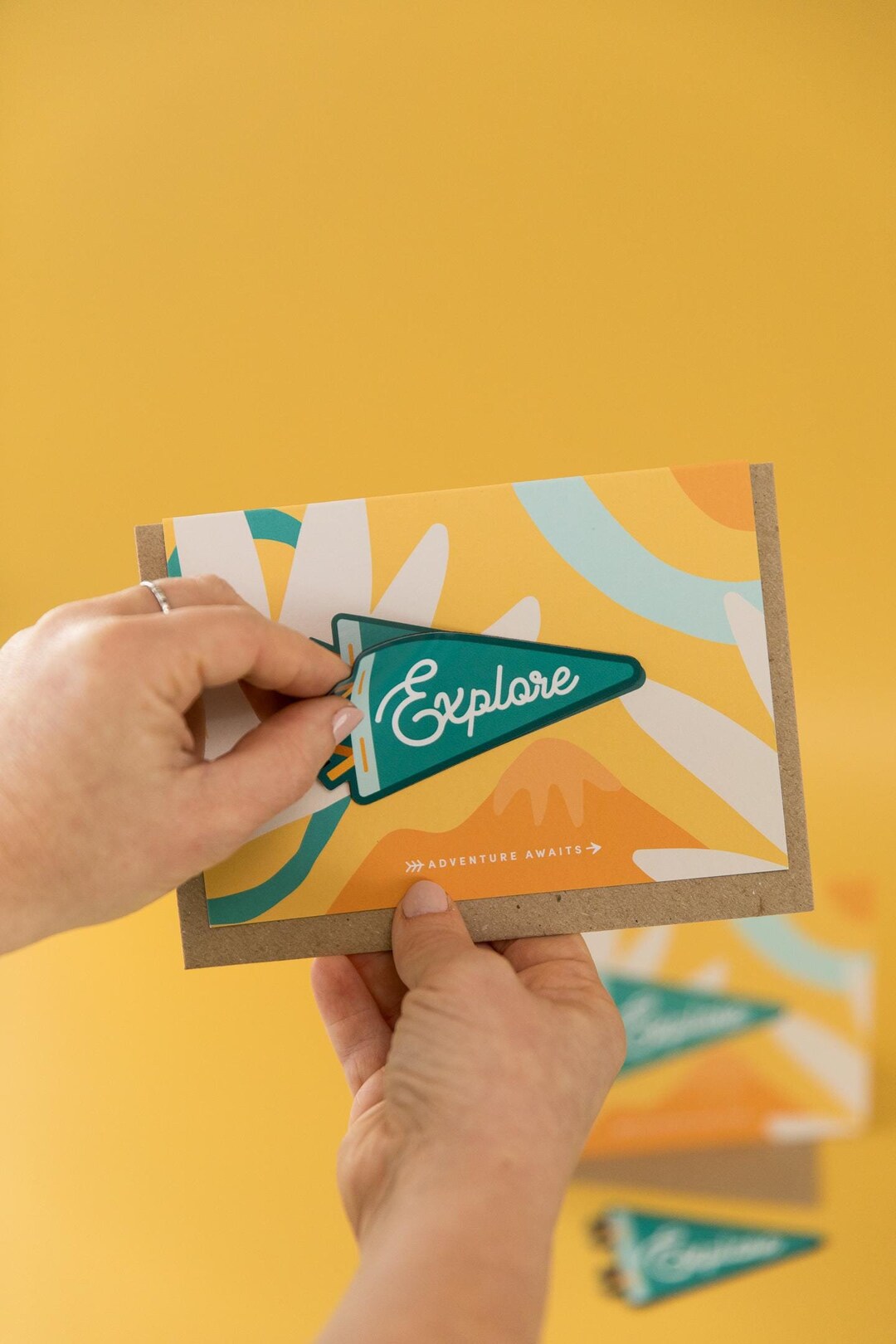 Explore Pennant Magnet Greetings Card / Adventure Card / A6 / Camping ...