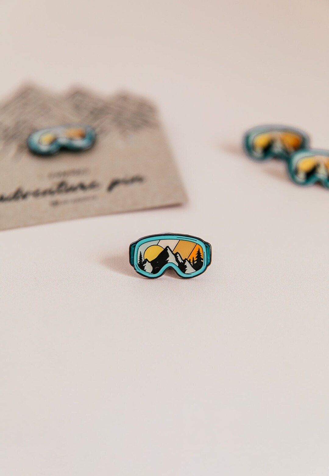 Ski Googles Enamel Pin Badge / Snowboard Pin Badge / Adventure Pin ...