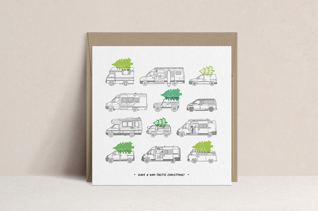 Vanlife Christmas Card / Adventure Campervan Greetings Card / Motorhome ...