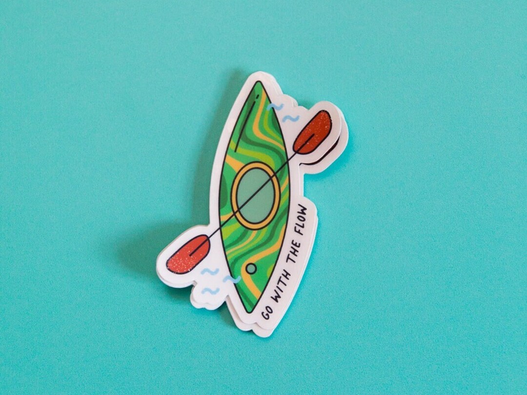 Go With the Flow / Kayak Adventure Vinyl Decal Bumper Sticker / Van ...