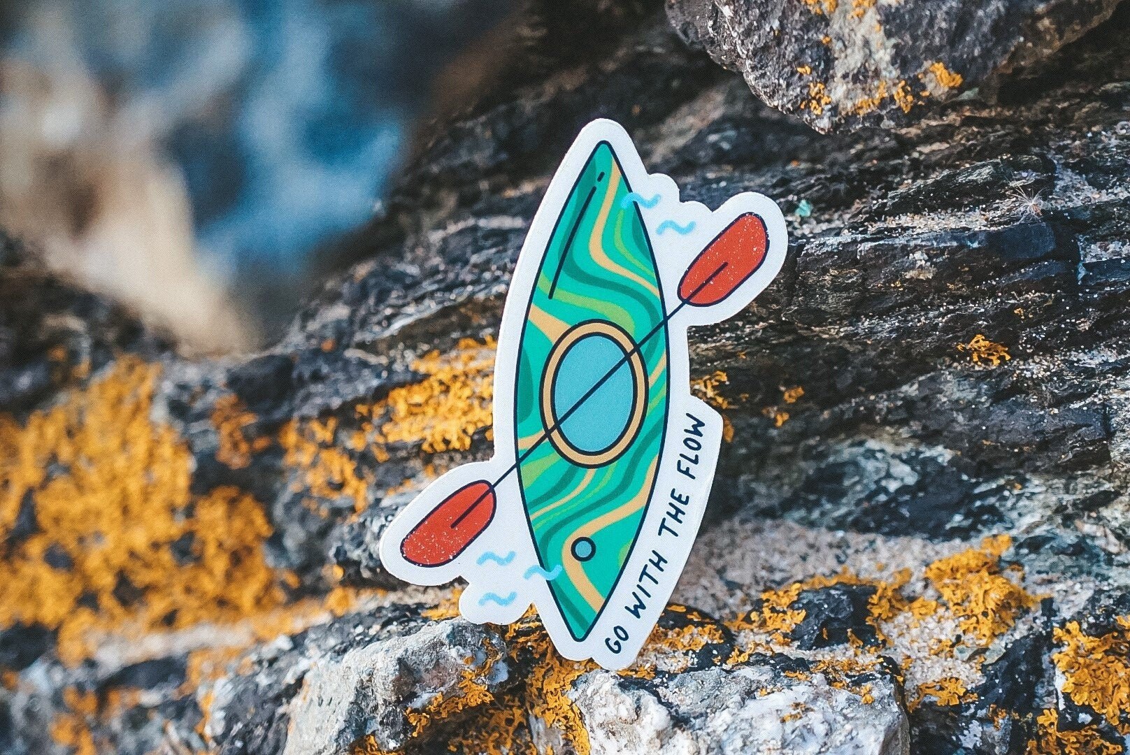 Go With the Flow / Kayak Adventure Vinyl Decal Bumper Sticker | Etsy
