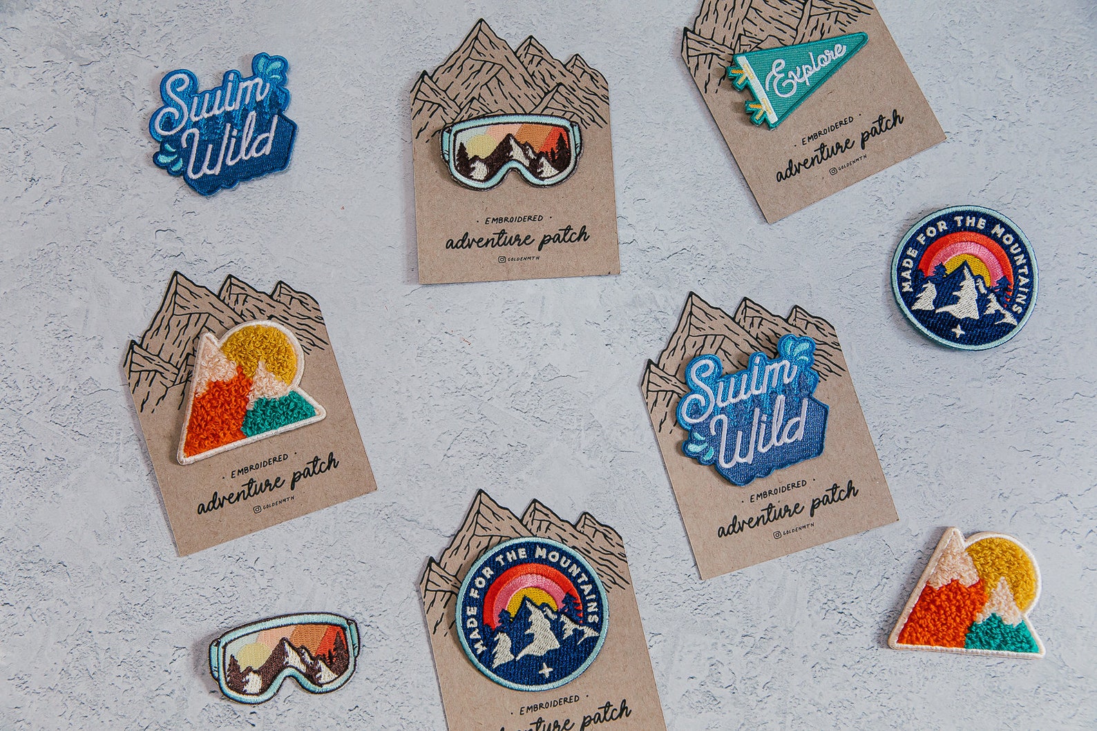 Mountain Sun Embroidered Chenille Patch / Adventure Iron on Patch ...