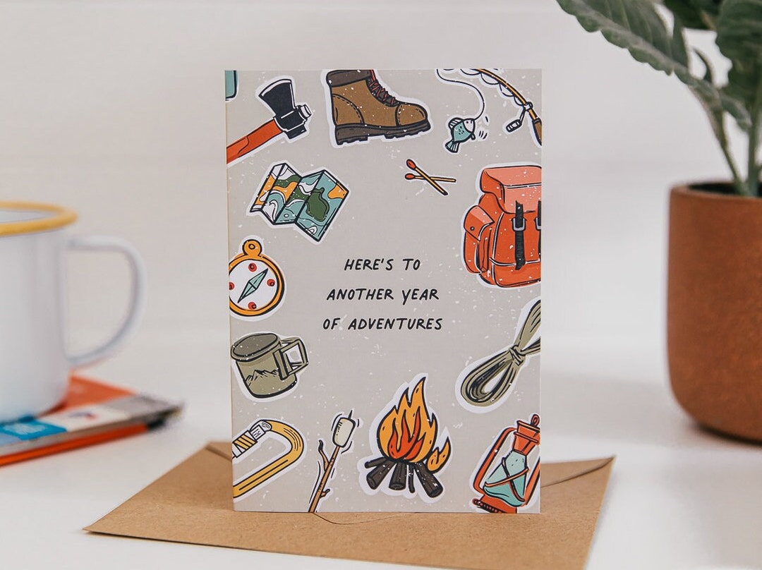 Here's to Another Year of Adventures Card / Adventure Anniversary Card ...