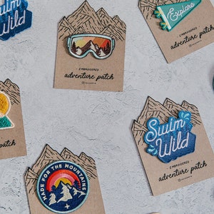 Wild Swimming Embroidered Patch / Adventure Iron on Patch / Backpack ...