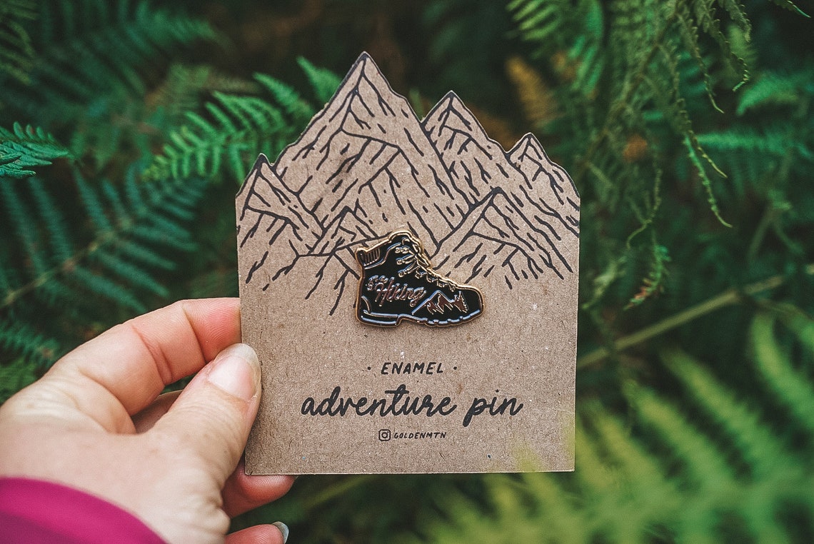 Hiking Enamel Pin Badge / Walking Boot Pin Badge / Adventure - Etsy UK