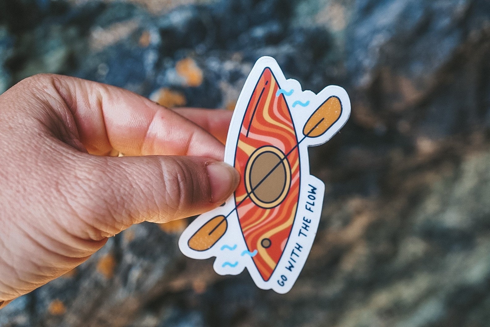 Go with the flow / Kayak Adventure vinyl decal bumper sticker | Etsy