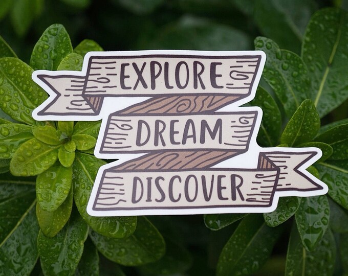 Explore Dream Discover Adventure Vinyl Decal Bumper Sticker - Etsy