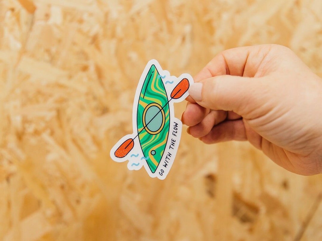 Go With the Flow / Kayak Adventure Vinyl Decal Bumper Sticker / Van ...