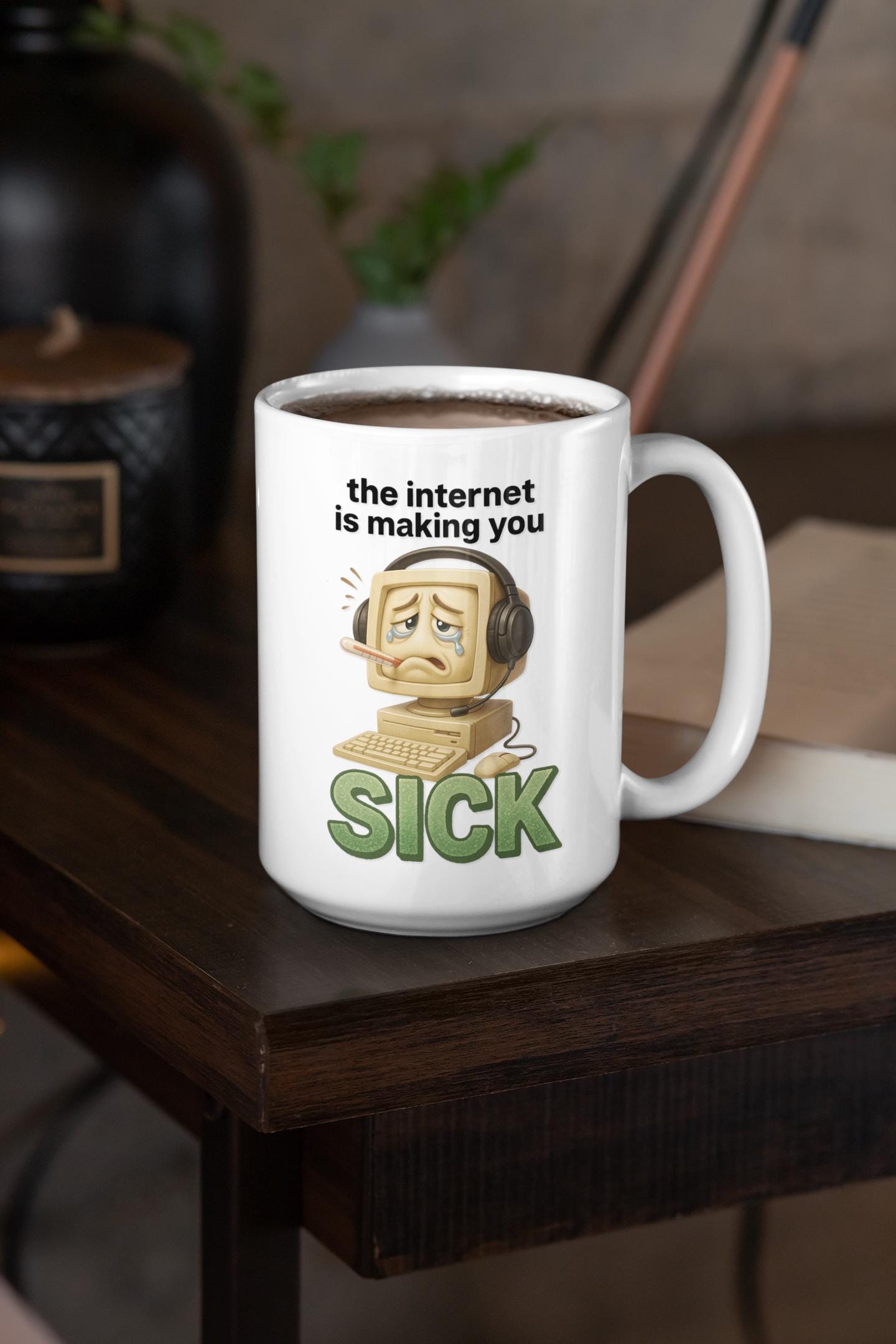 Funny Retro Computer .PNG – ‘the Internet is Making You Sick’ – Vintage ...