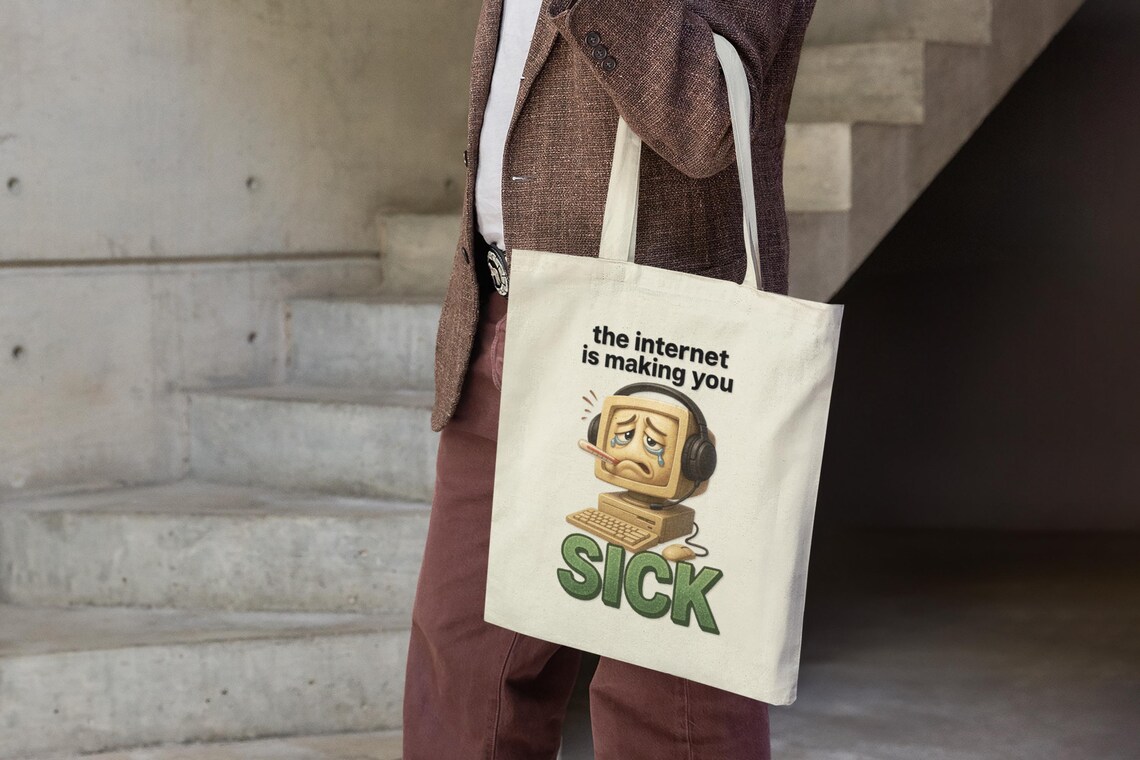 Funny Retro Computer .PNG – ‘the Internet is Making You Sick’ – Vintage ...