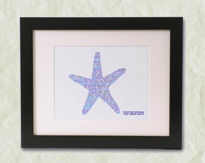 Narragansett Starfish Word Art Print - Etsy