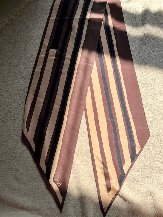 Vera Neumann Vintage Striped Scarf | Purple orange wh… - Gem