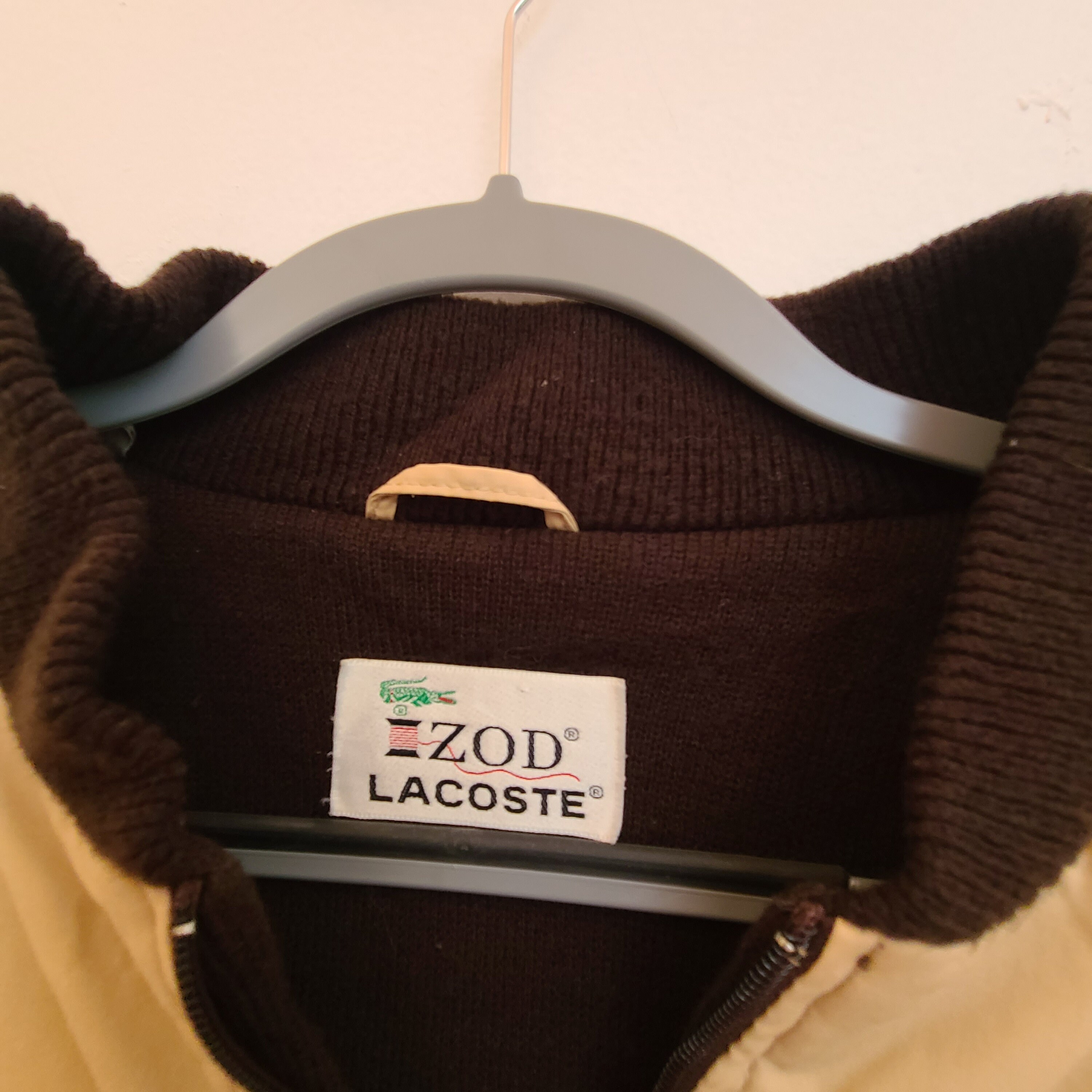 Vintage 80s Mens Izod Lacoste Tan Brown Lined Bomber Jacket With ...